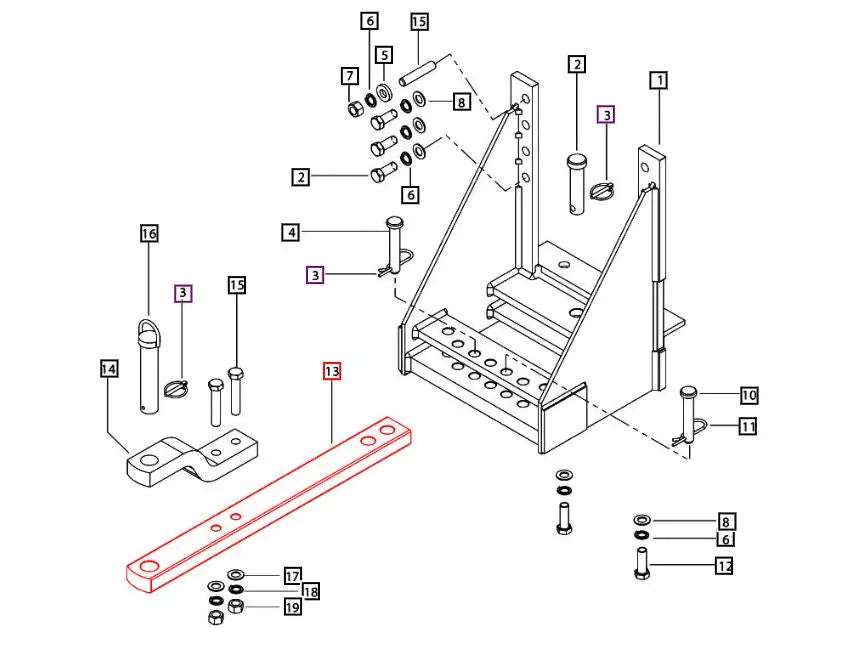 Mahindra Tractor Draw Bar 008005415D1 | Mahindra Direct Parts