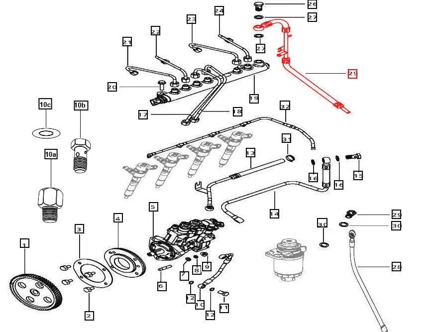 Mahindra Tractor Fuel Line Pipe - Fuel Rail to Tank 006020682D1 ...