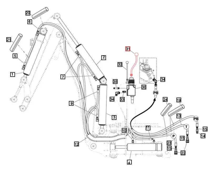 Mahindra Tractor Backhoe Control Lever 60088613ALO | Mahindra Direct Parts