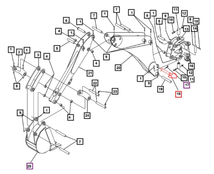 Mahindra Tractor Backhoe Boom Transport Locking Latch Pin KMW05513043 ...