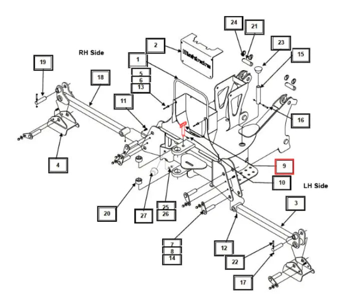 Mahindra Tractor Backhoe Swing Transport Locking Latch Pin KMW05513068 ...
