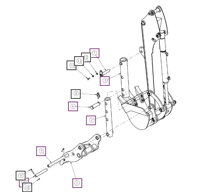 Mahindra Tractor Backhoe Thumb Assembly ANSANMTK7686 | Mahindra Direct ...