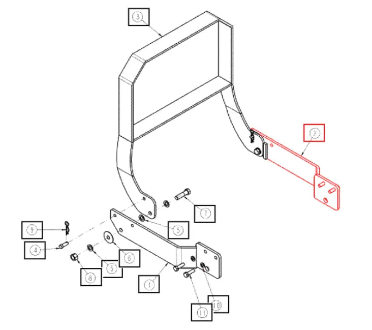Mahindra Tractor Grill Guard Mounting Bracket RH Right Hand | Mahindra ...