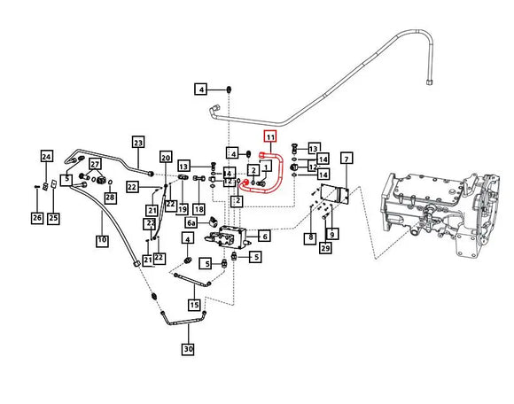 Mahindra Tractor Hydraulic Line - PTO T1 Port to Tank | Mahindra Direct ...