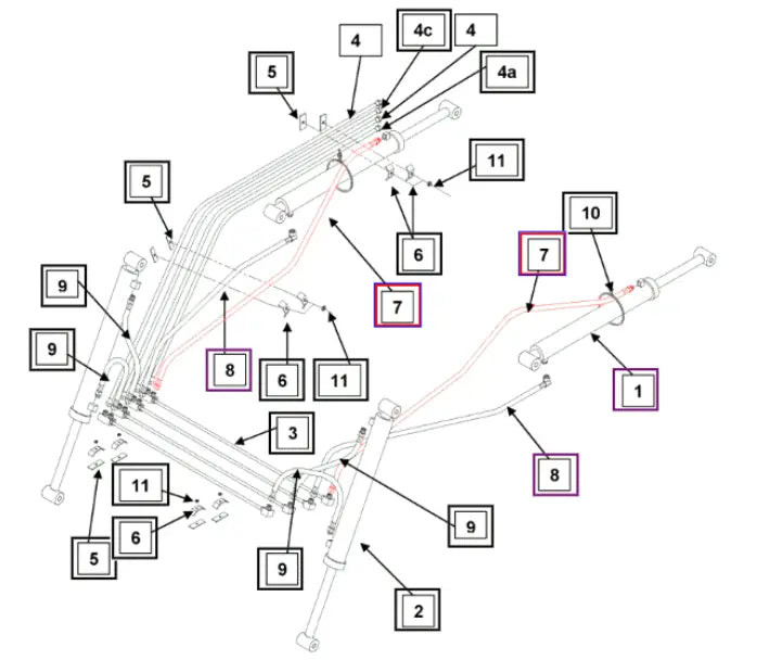 Mahindra Tractor Loader Lift Cylinder Long Hose KMW05821106506044 ...