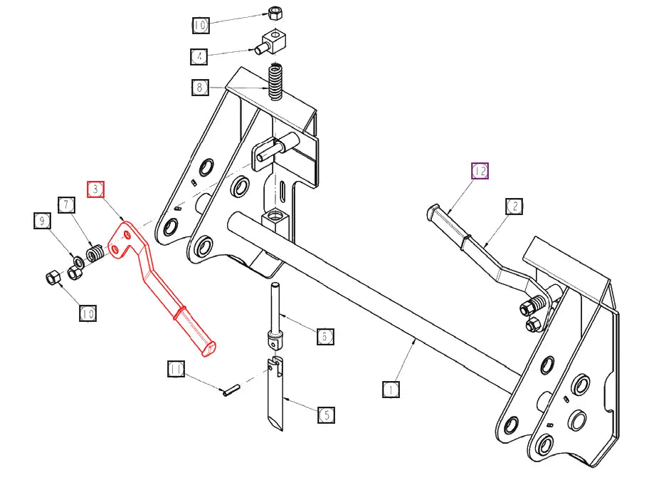 Mahindra Tractor Loader Quick Attach Handle / Lever Left Hand LH ...
