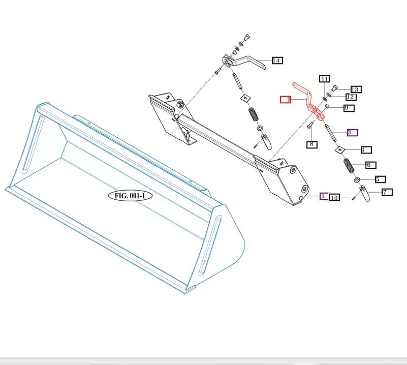 Mahindra Tractor Loader Quick Attach Handle / Lever LH Left | Mahindra ...