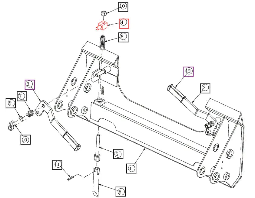 Mahindra Tractor Loader Quick Attach Limiting Pin ANSB0945A1210 ...