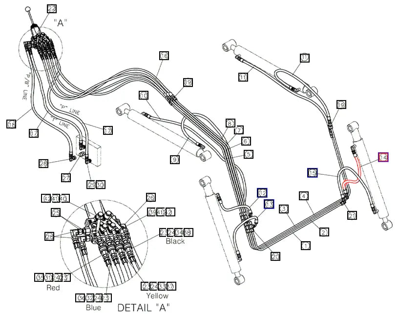 Mahindra Tractor Loader Tilt Cylinder Hose ANS1P410270 | Mahindra ...