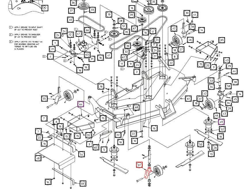 Mahindra Tractor Mower Deck Spindle Yoke Weldment Right Hand RH ...