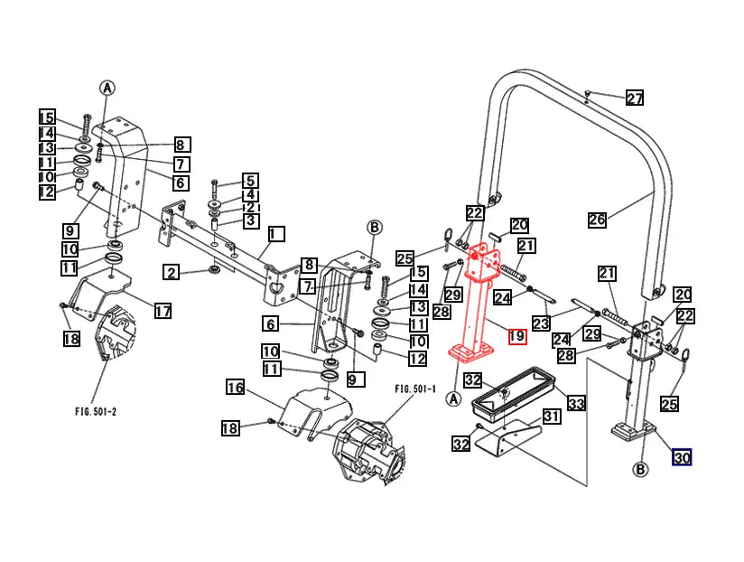 (Limited Availability) Mahindra Tractor ROPS Bracket RH 19466531BP0 ...